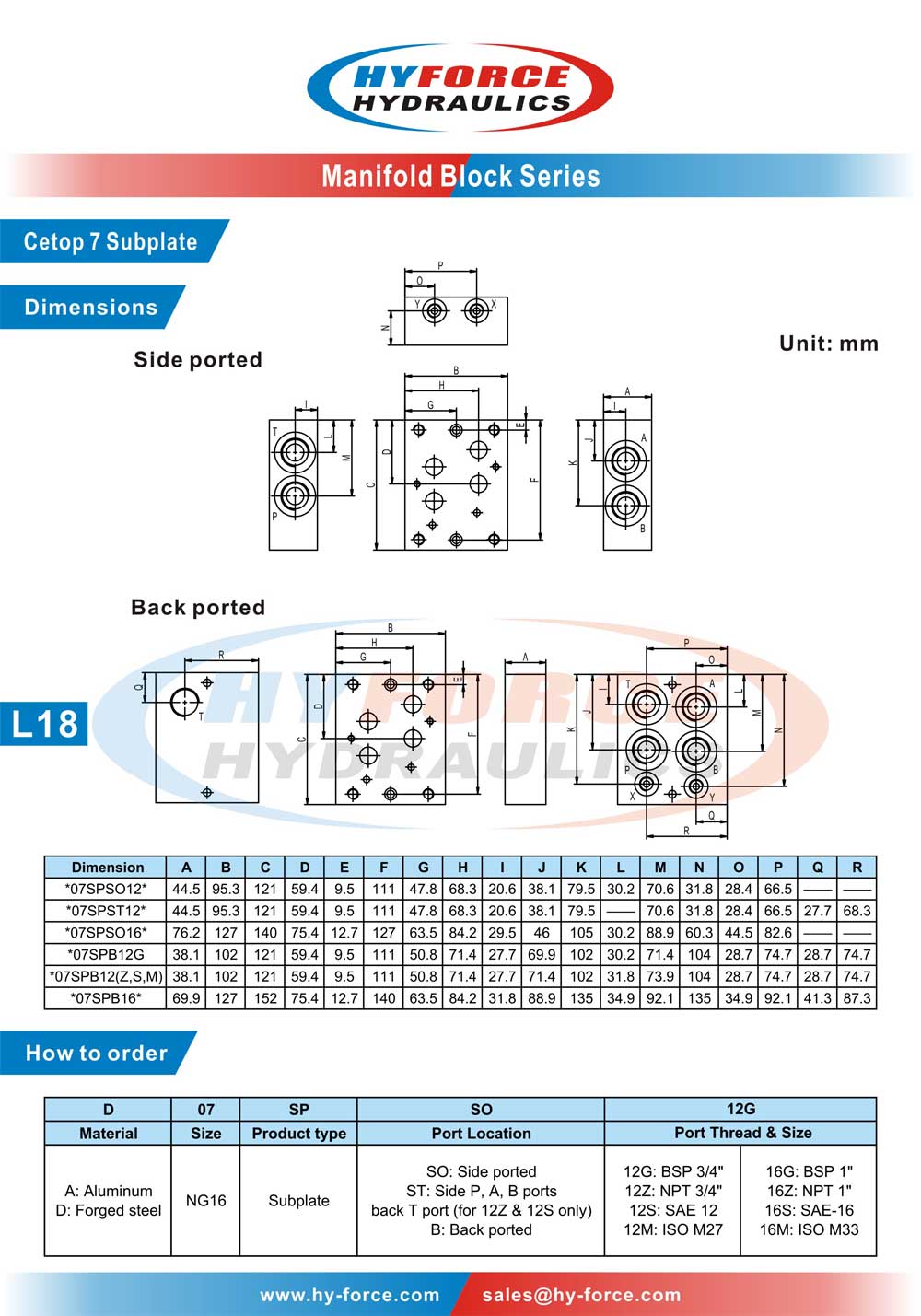 Cetop 7 Subplate - Buy Cetop 7 Standard Manifold Blocks, Hyforce ...