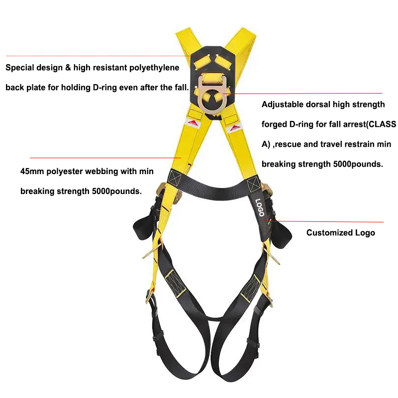 ANSI Z359.11 Certified Anti-falling Safety Full Body Harness with 4 ...