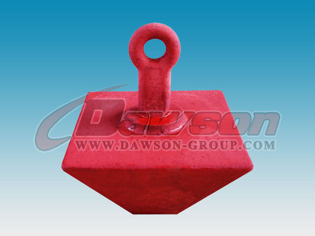 Red Painted Casting Mooring Pyramid Anchor, Marine Ship Mooring Anchors ...