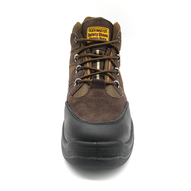 Brown Suede Leather Anti Slip Steel Toe Safety Shoes Man Work - Buy ...