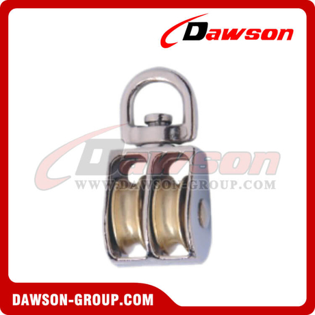 Stainless Steel Pulley Double Sheave Swivel Eye - Buy ss304 double ...