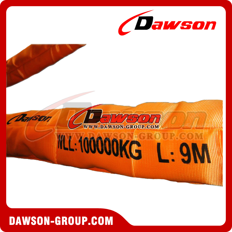 WLL 100T Polyester Round Slings,100Ton Heavy Duty Round Lifting Slings ...