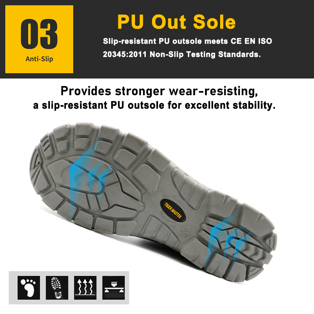 Yellow Nubuck Leather Steel Toe Waterproof Safety Shoes For Men without ...