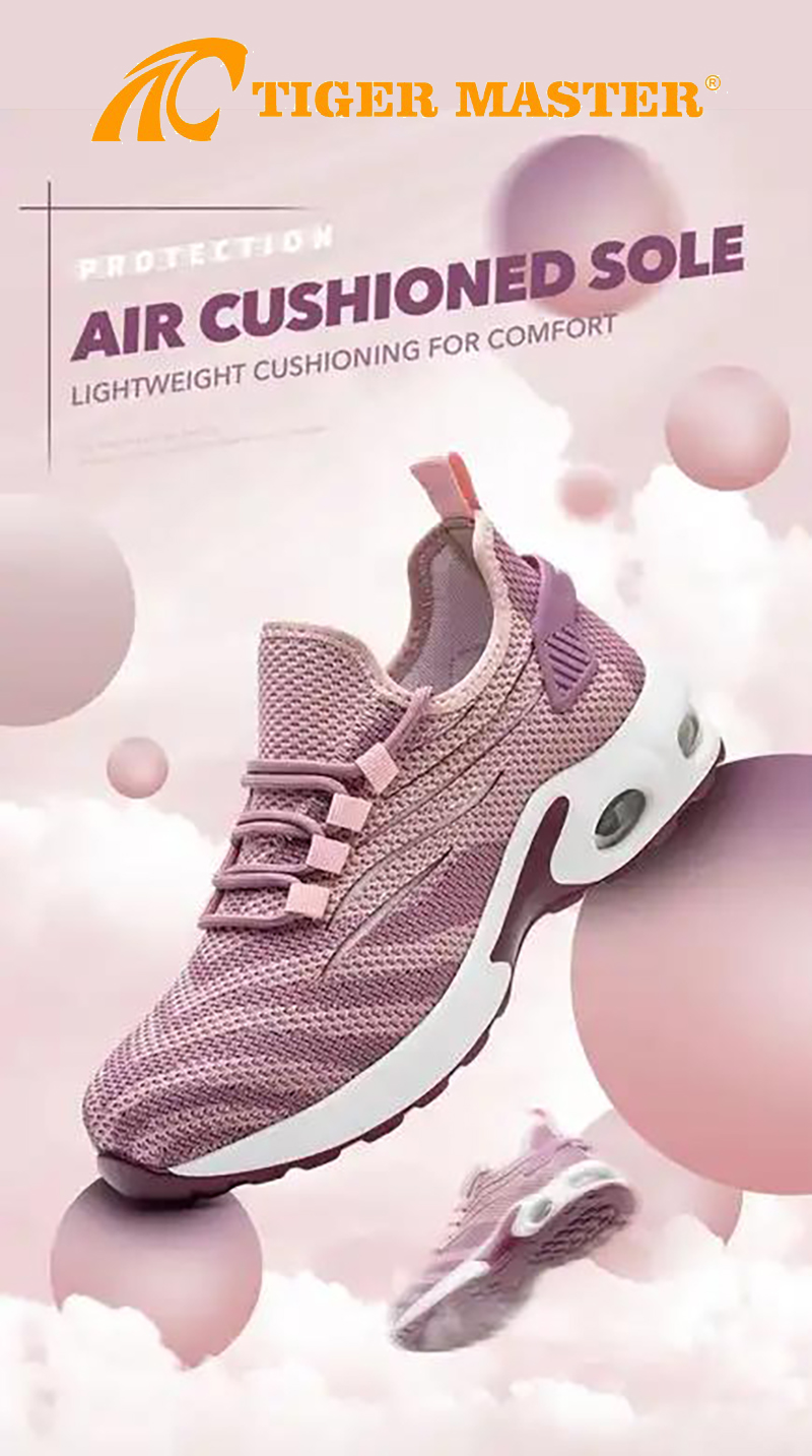 Air Cushioned Steel Toe Pink Women Safety Shoes - Buy pink safety shoes ...