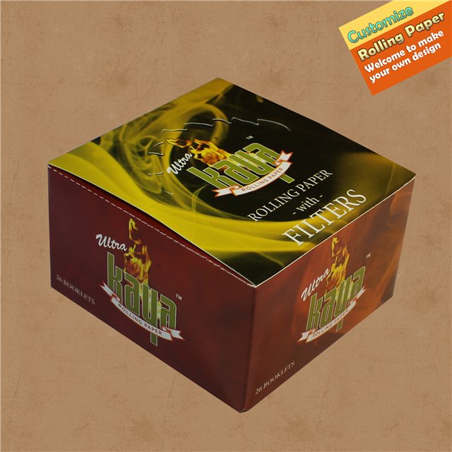 Customized queen size rolling paper with filter tips in holes