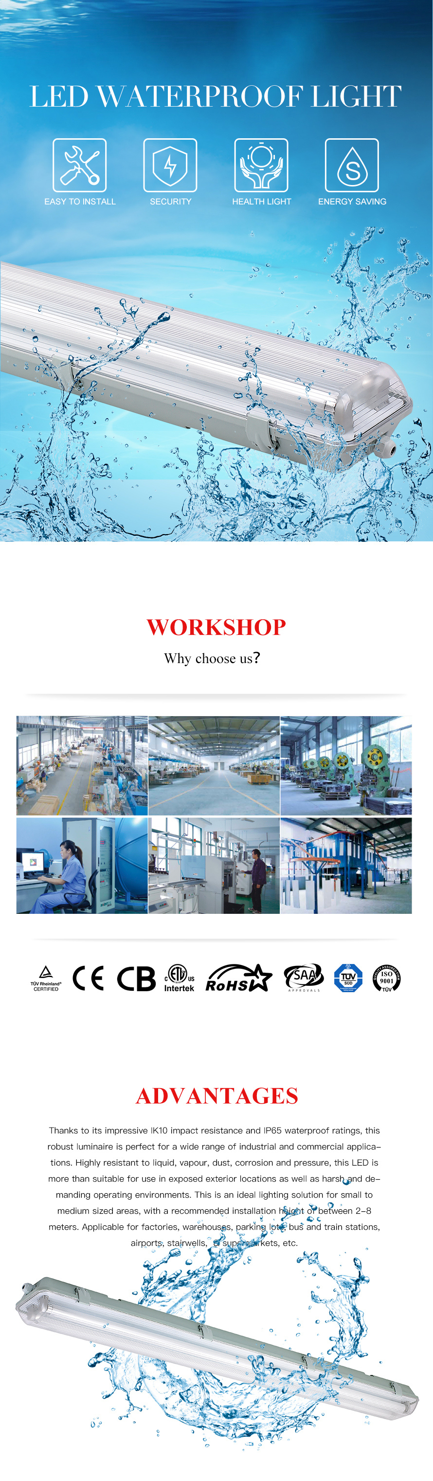 Es Type LED Tri-Proof Light