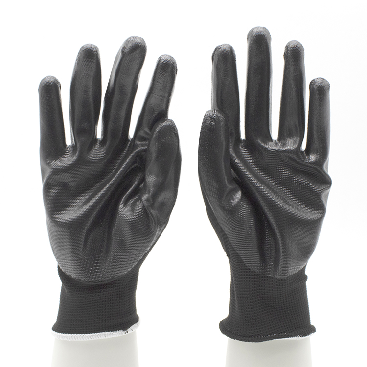 CE EN388 Oil Chemical Resistant Nitrile Coated Gloves Work - Buy black nitrile coated work ...
