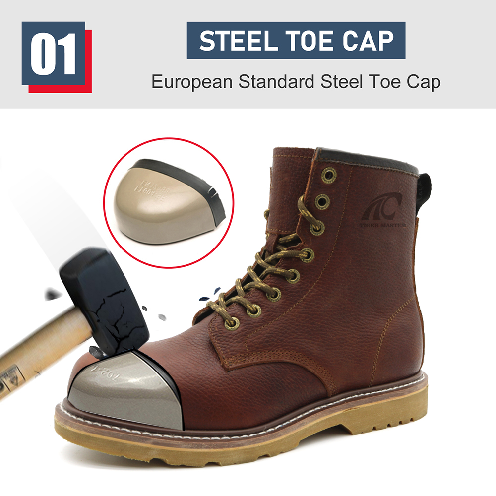 Brown Anti Puncture Goodyear Welted Safety Shoes Steel Toes - Buy ...