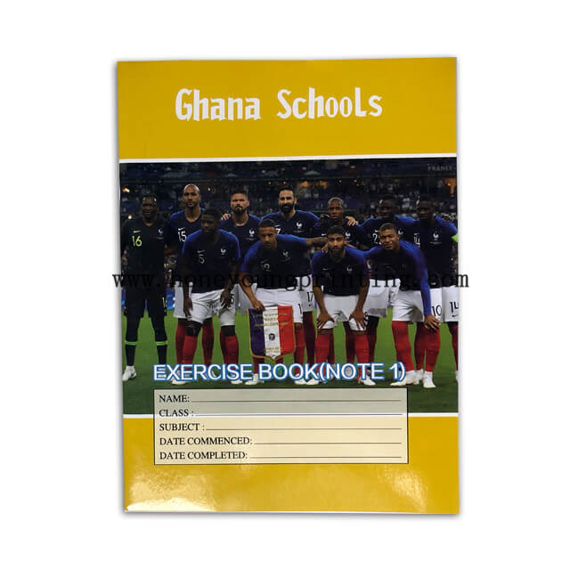 Ghana NOTE 1 exercise book 18x24cm single line with red margin staple ...