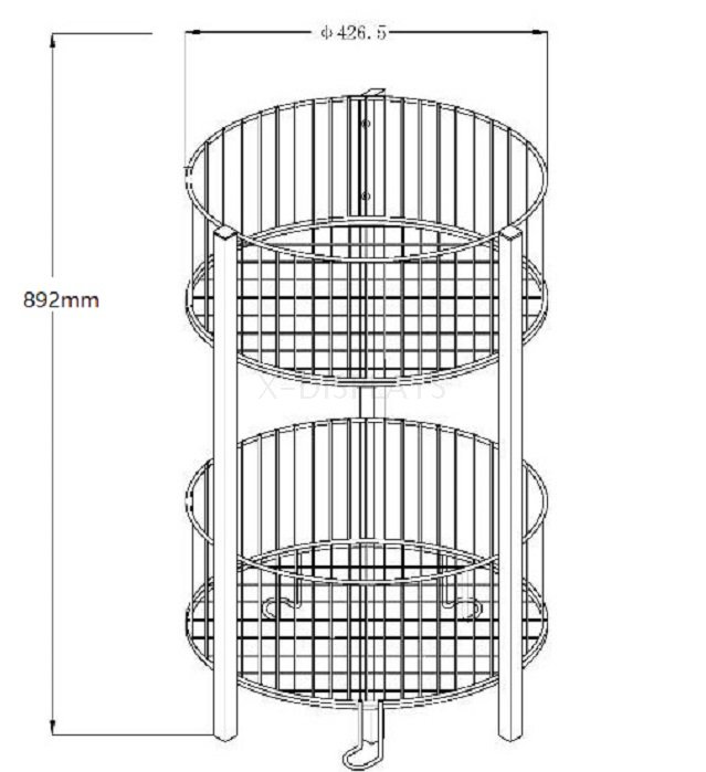 2 Tier Wire Display Baskets Black WB-002 - Buy Product on Retail ...
