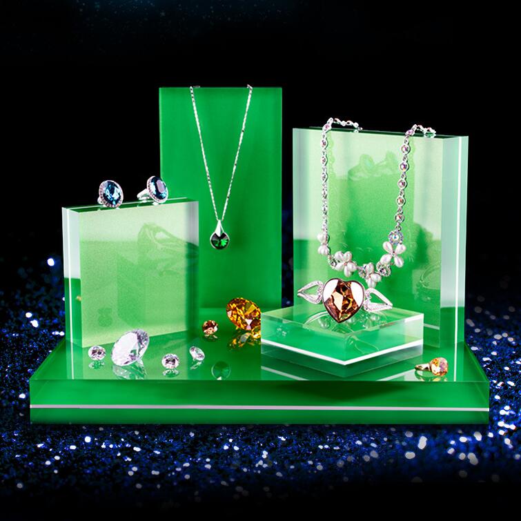 Custom Colored Acrylic Block Jewelry Display Props Set for Jewelry ...