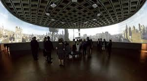 Large Curved Projection Screen for Flight Simulator System