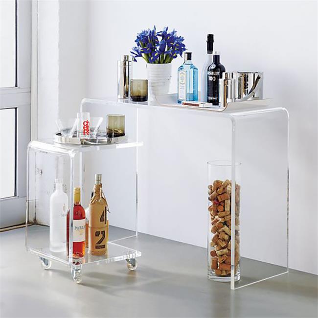 Clear Acrylic Lucite Vanity Table Beauty Console Table Mirrored ...