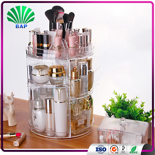 Buy Elegant Desktop Cosmetic Display Stand Round Makeup Display Box ...