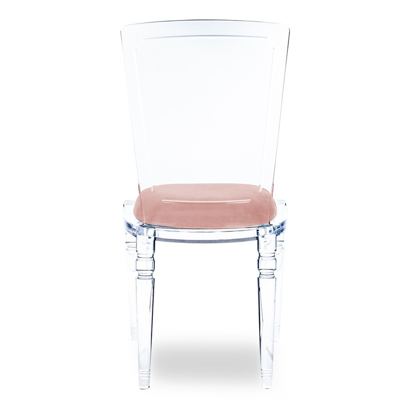 Transparent Acrylic Chair Lucite Wedding Chair Pink Cushion Dining ...