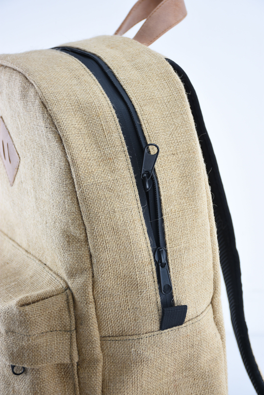 Jute Smell Proof Odor Eliminating Backpack with dual zipper from China Manufacturer - Ming Hui ...