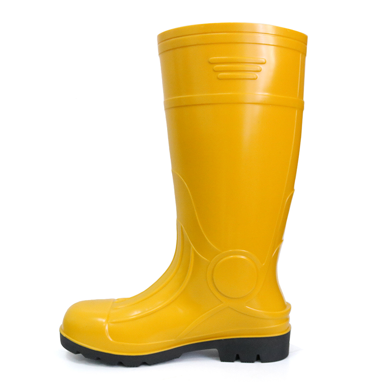 107-YB yellow steel toe cap glitter pvc safety rain gum boots - Buy ...