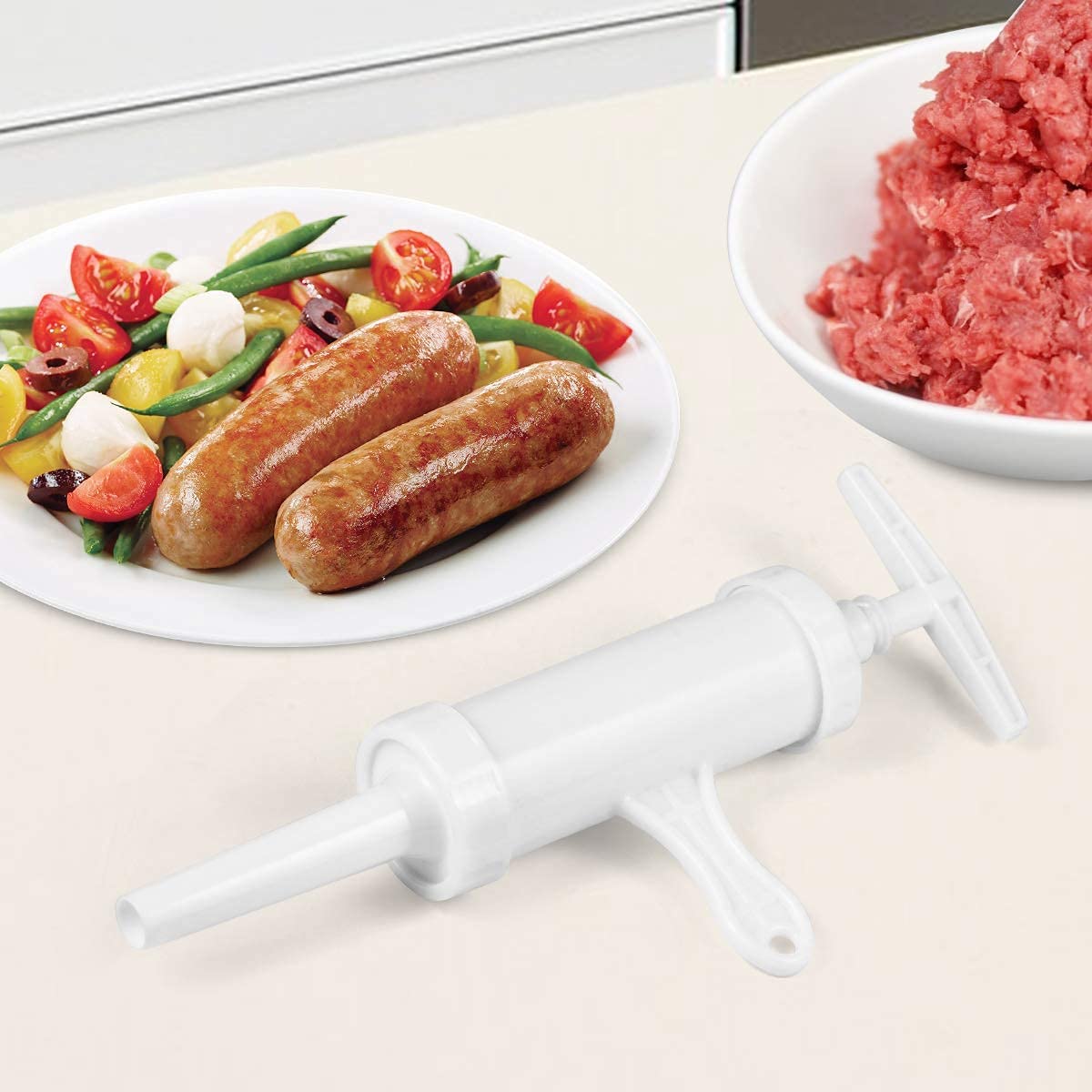 Food Grade Manual Sausage Maker Meat Stuffer Filler Hand Sausage ...