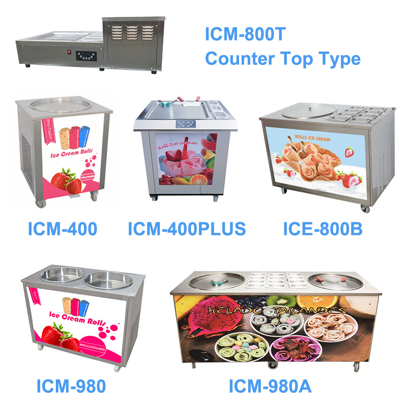 Commercial Cold Stone Square Shape Pan Ice Cream Rolls Machine - Buy ...