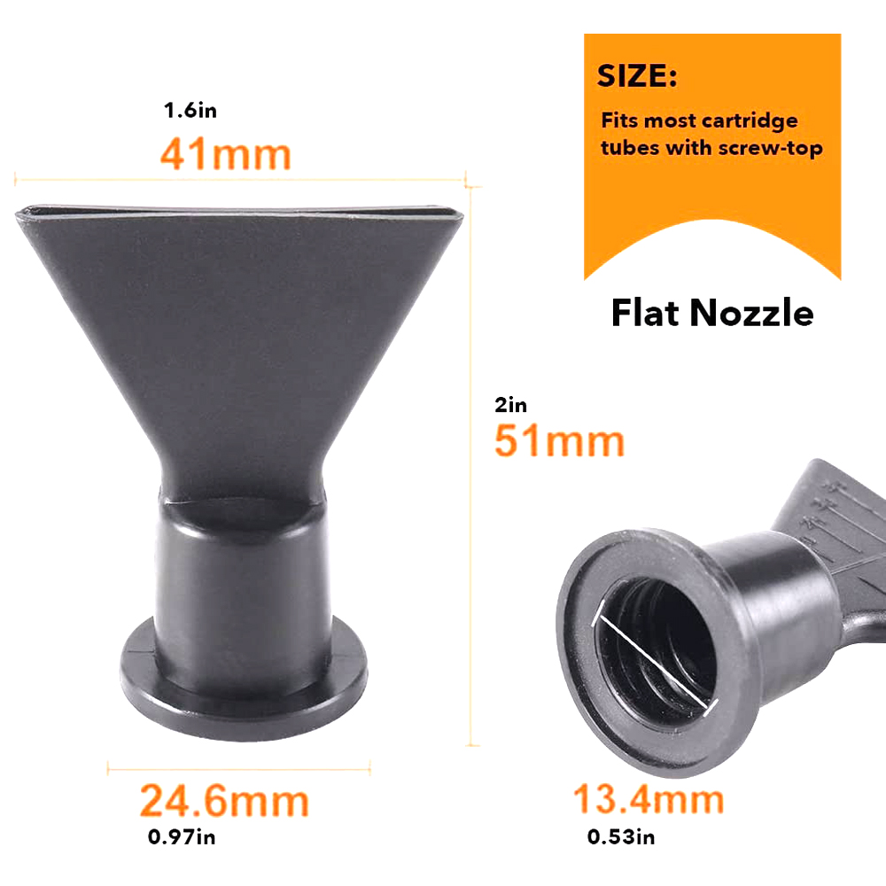 Black Flat Sealant Cartridge Nozzle for Caulking - Buy Flat Nozzle ...