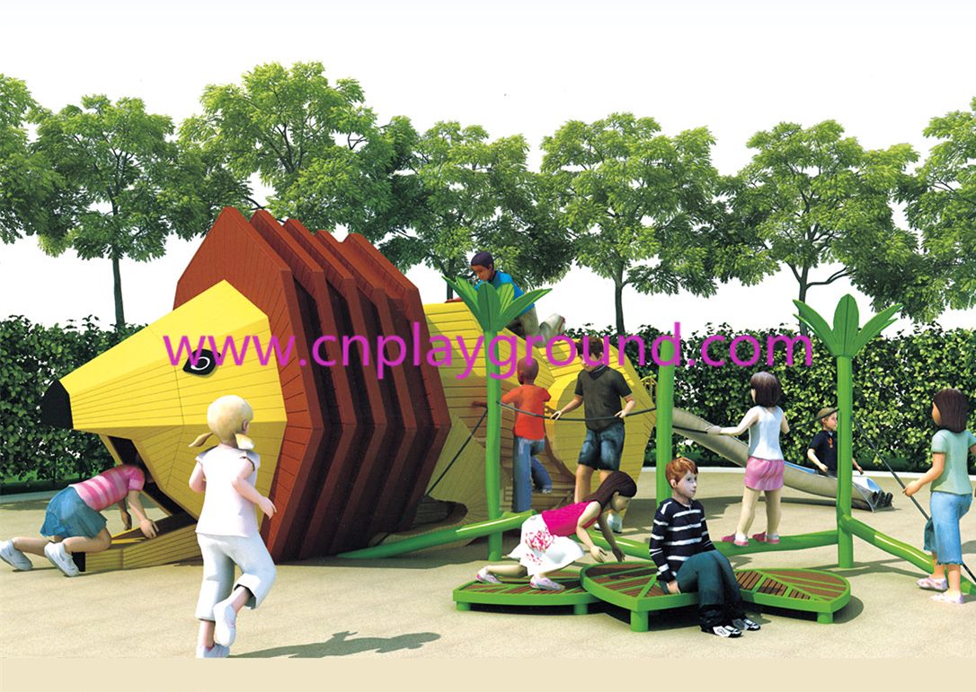 Outdoor Small Lion Animal Slide Playground For Children Play (HHK-3001 ...